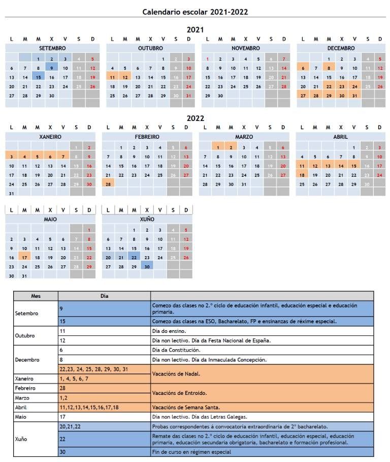 calendario escolar